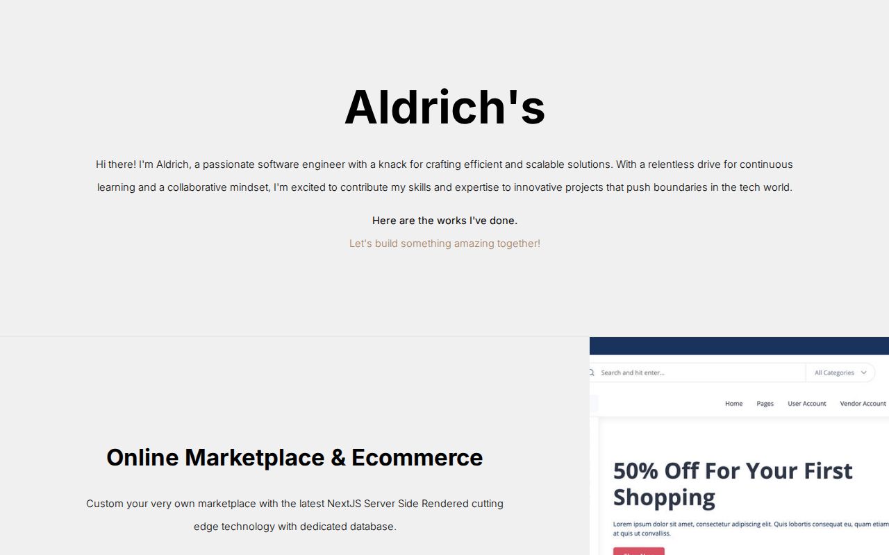 Aldrich's Portfolio